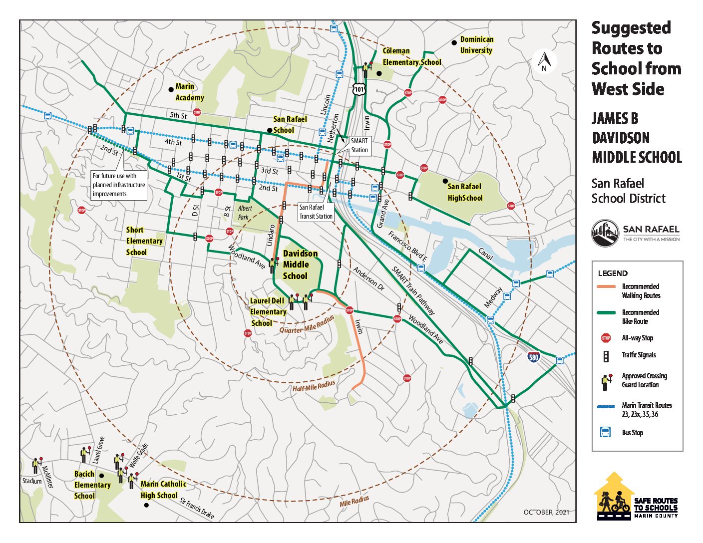 Suggested Routes to School Maps | Safe Routes to Schools – Marin County